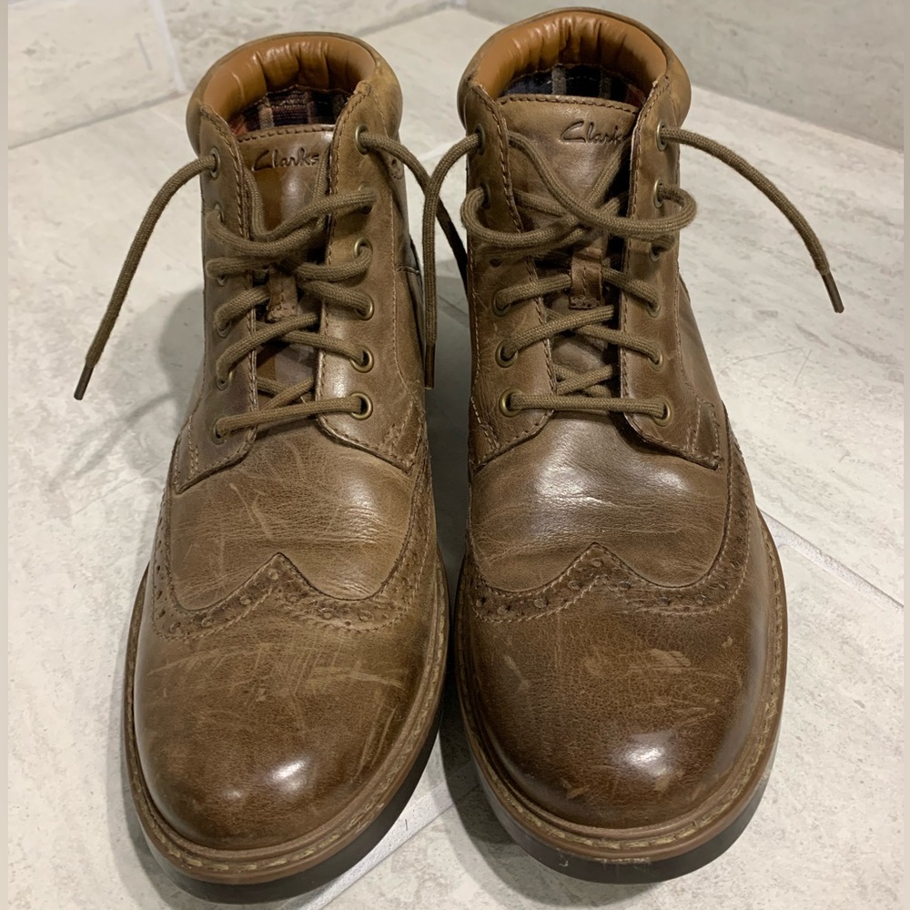 New Clarks Mens Curington Rise Brown Leather Oxford B Gem New Clarks Mens Curington Rise Brown Leather Oxford B Gem